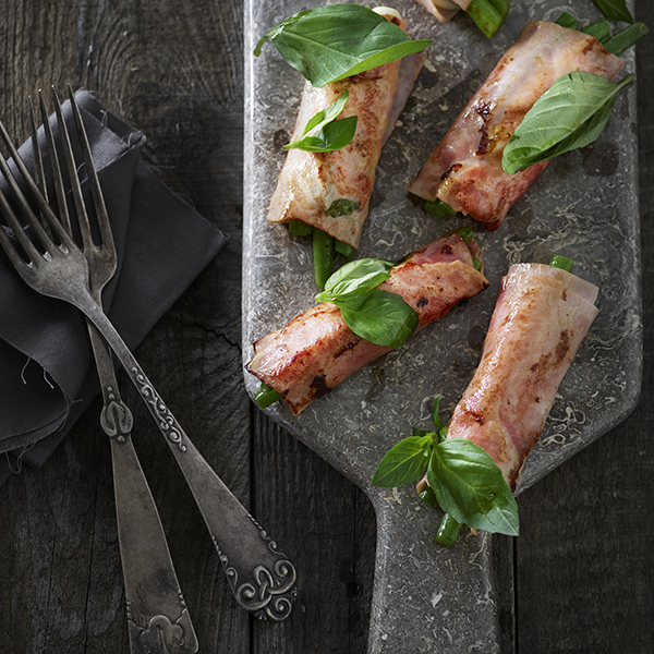 Skinkeruller med mozzarella og grønne bønner - Galbani Skinkeruller med mozzarella og grønne bønner - Galbani